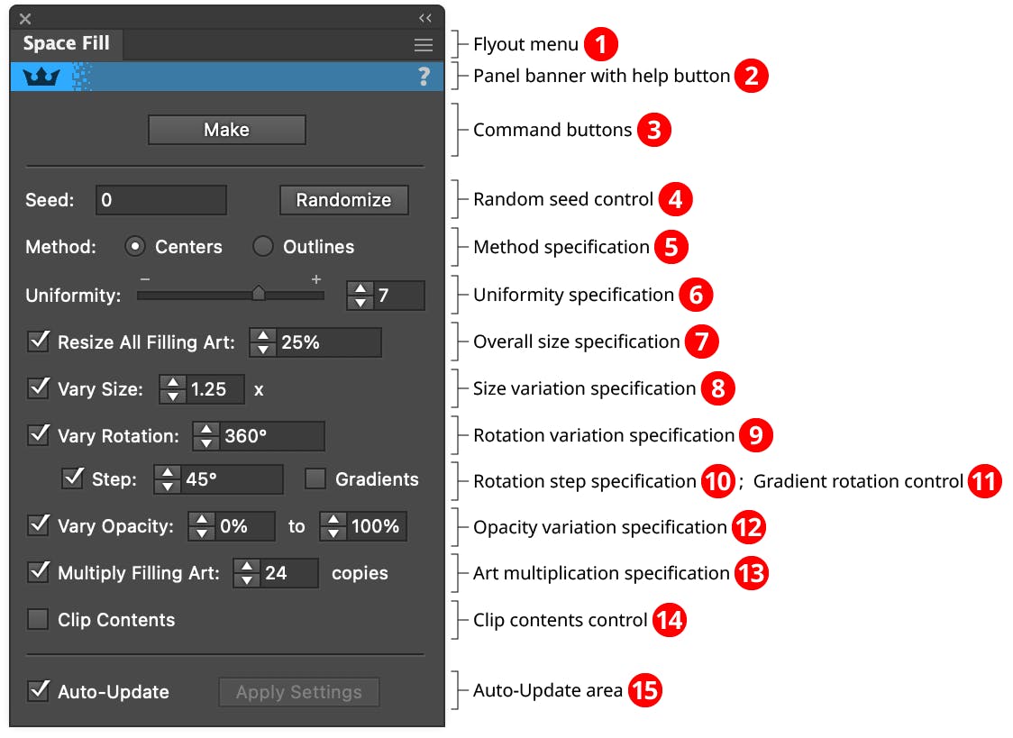 Space Fill Panel Operations | Astute Graphics Documentation