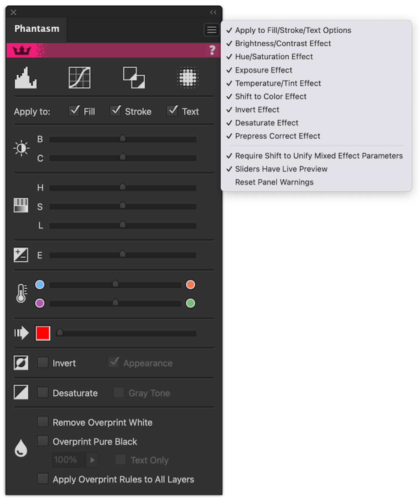 Phantasm Panel Flyout Menu | Astute Graphics Documentation