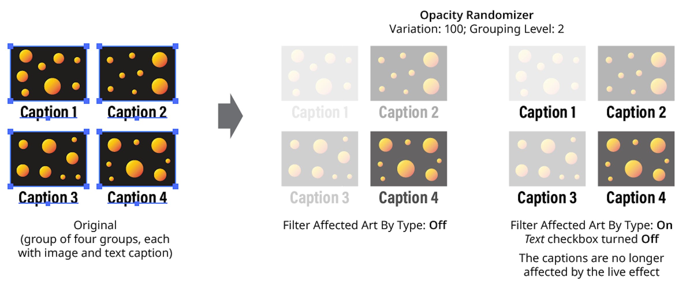 Opacity Randomizer Live Effect | Astute Graphics Documentation