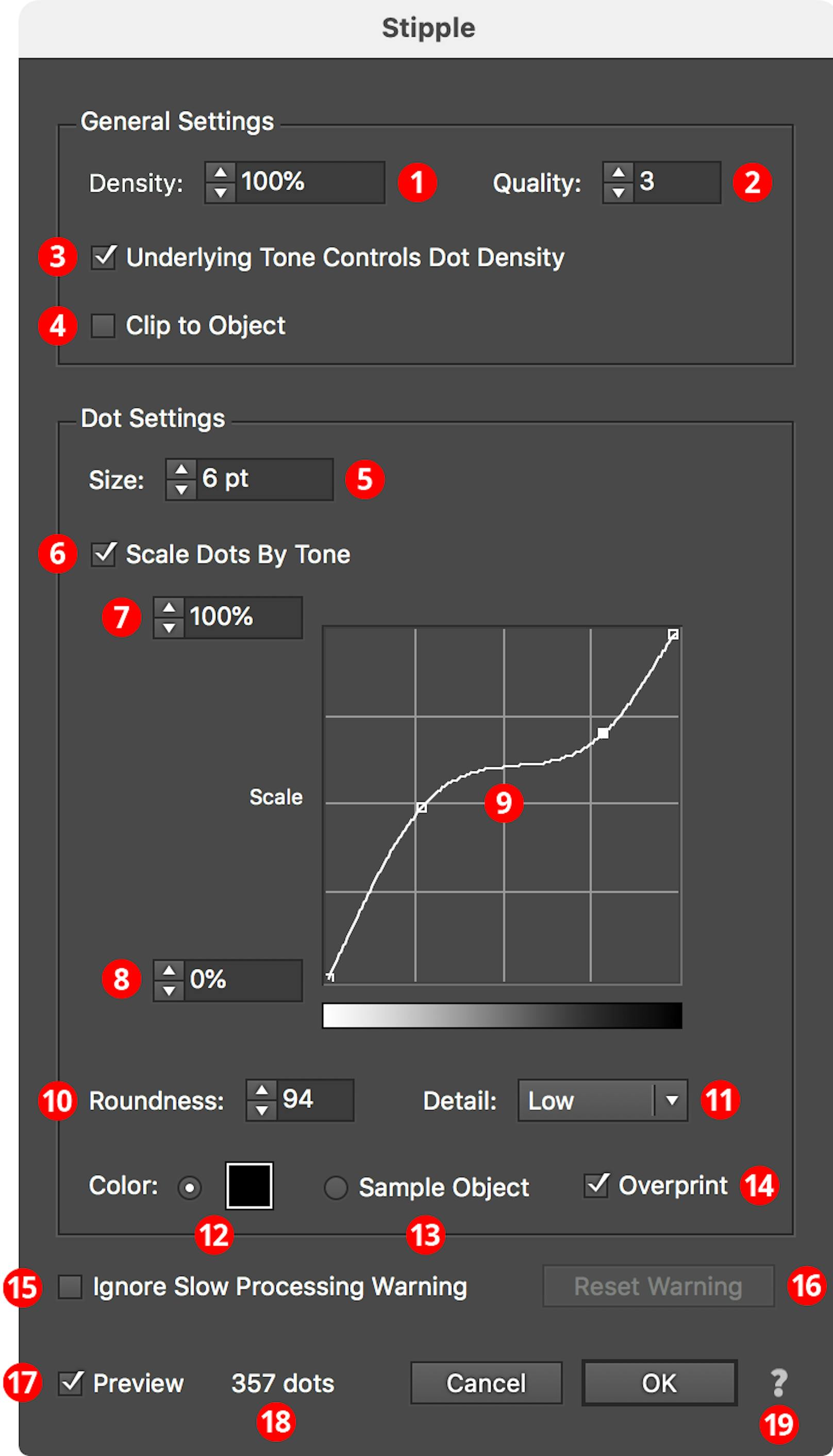 Stipple Live Effect | Astute Graphics Documentation