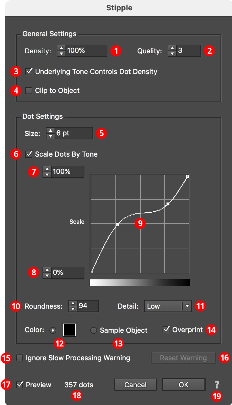 Stipple Live Effect | Astute Graphics Documentation