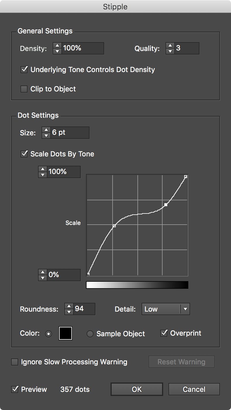 Stipple Live Effect | Astute Graphics Documentation