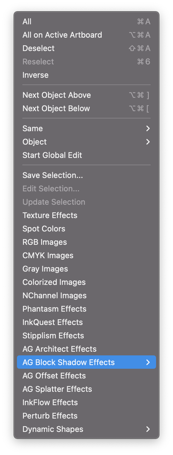 Select Menu Additions | Astute Graphics Documentation