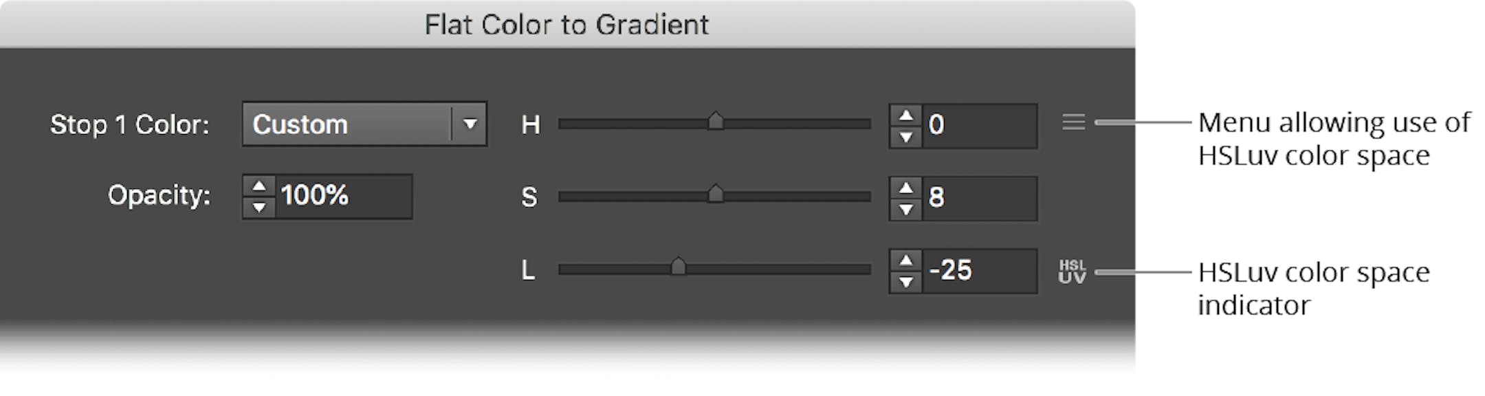 Gradiator Panel Flyout Menu | Astute Graphics Documentation