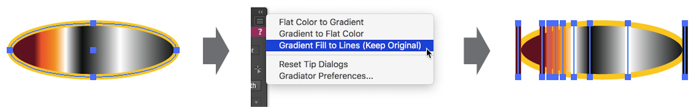 Gradient Fill to Lines | Astute Graphics Documentation