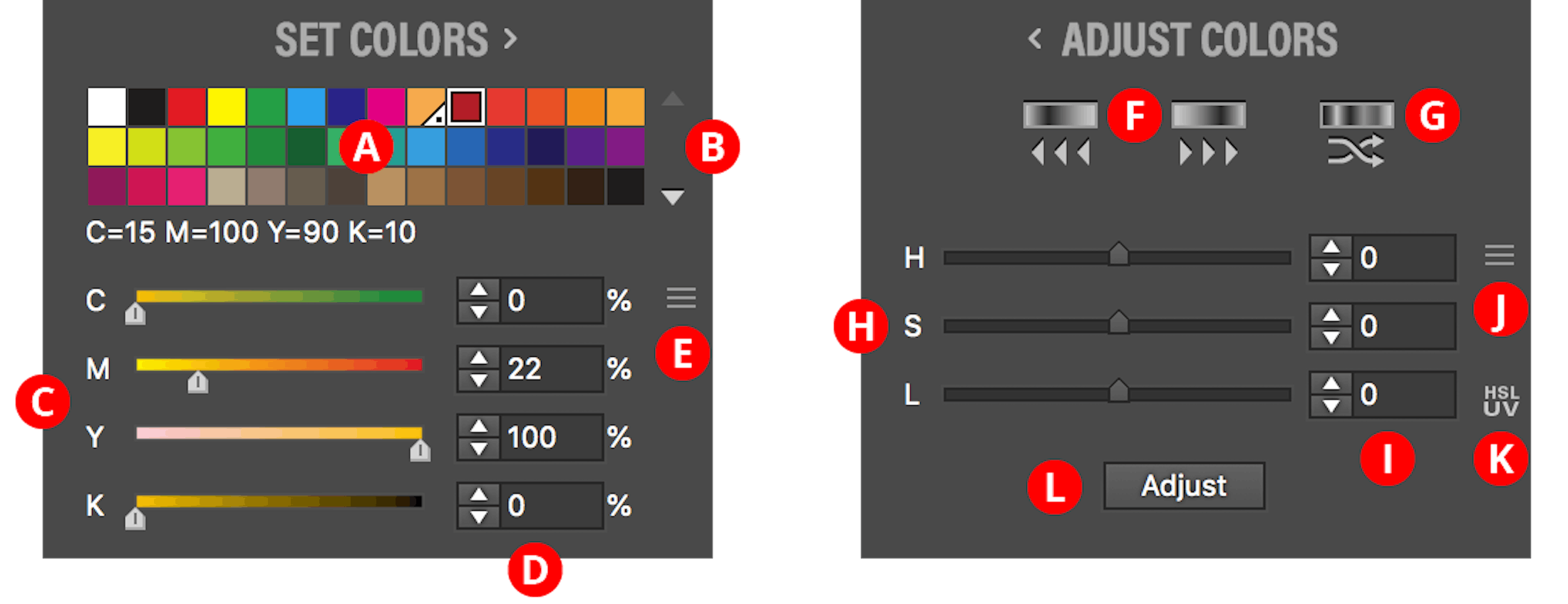 Set Colors/Adjust Colors Section | Astute Graphics Documentation
