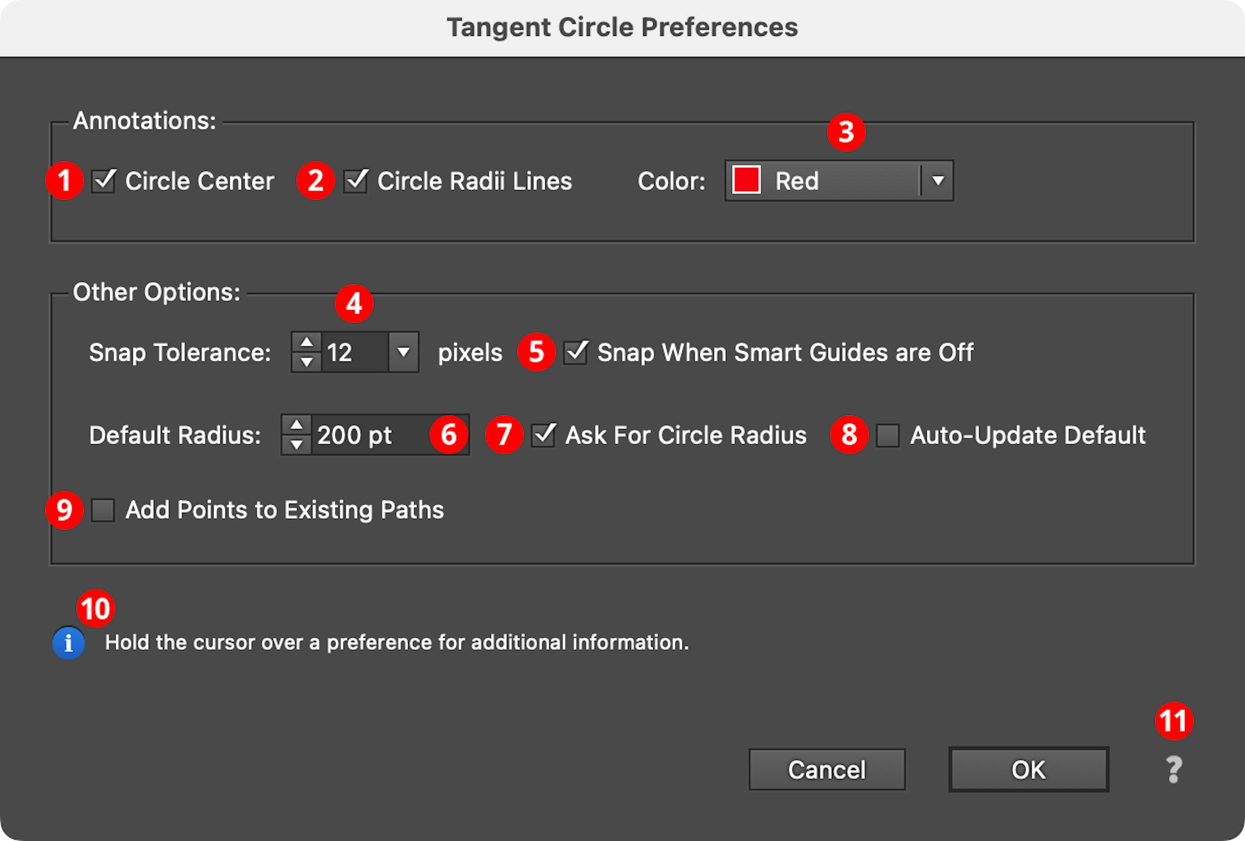 Tangent Circle Tool | Astute Graphics Documentation