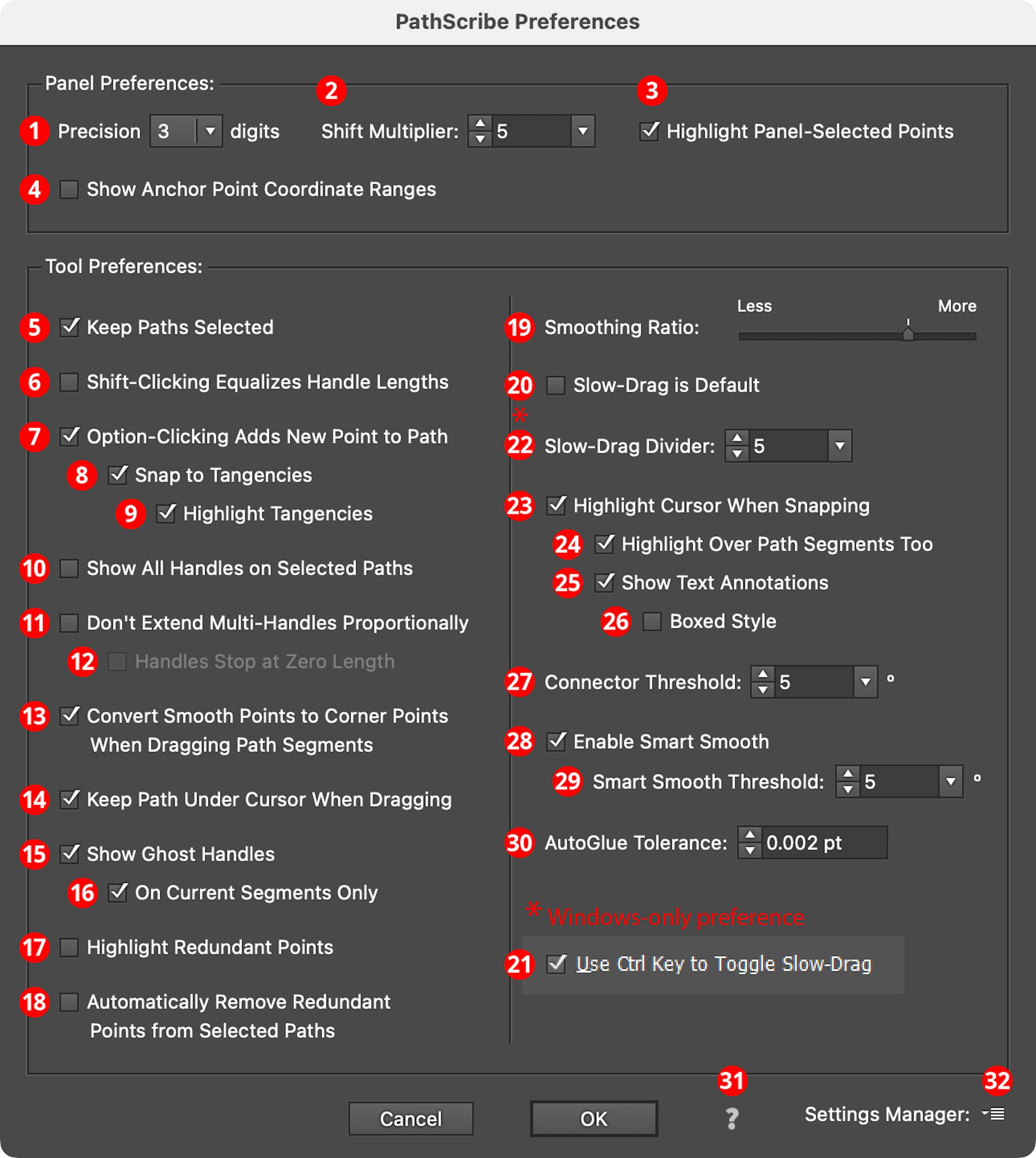 PathScribe Preferences | Astute Graphics Documentation
