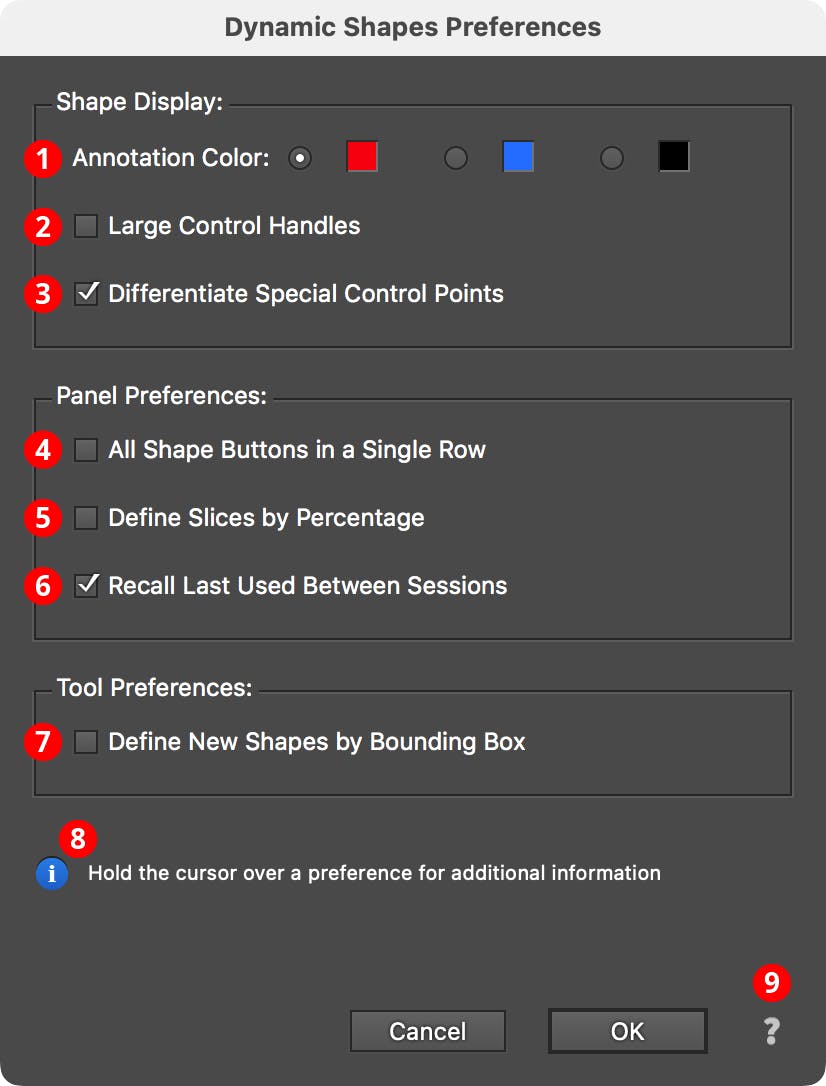 Dynamic Shapes Preferences | Astute Graphics Documentation