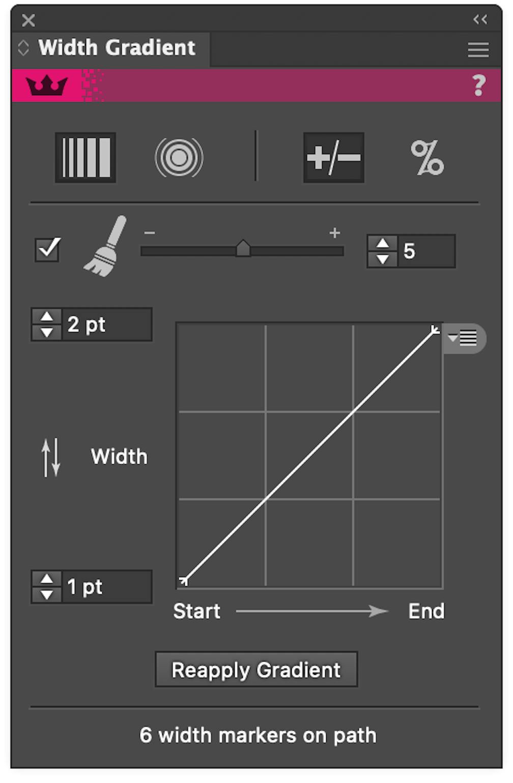 Width Gradient | Astute Graphics Documentation